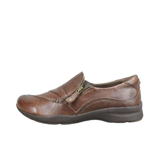 Earth | Shoes | Earth Anise Brown Leather Slipon Side Zipper Loafers ...